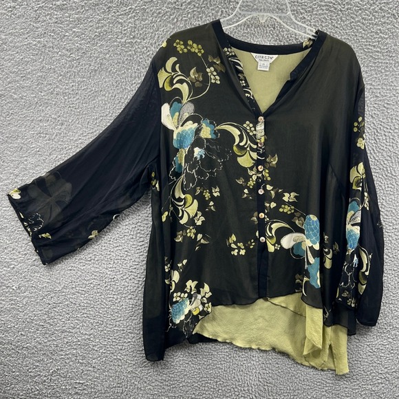 Citron | Tops | Citron Santa Monica Womens Artsy Silk Tunic 2x Abstract ...